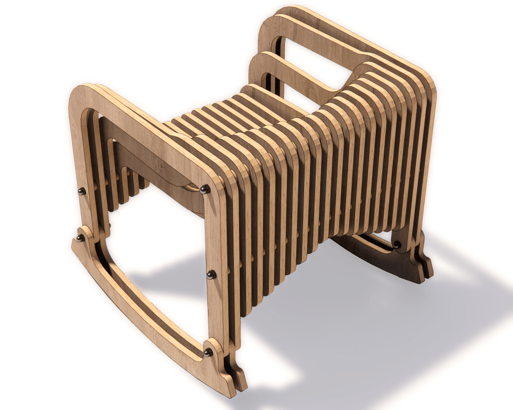 Parametric Rocking Chair Plans in DXF File - Modern Design for Cutting ...