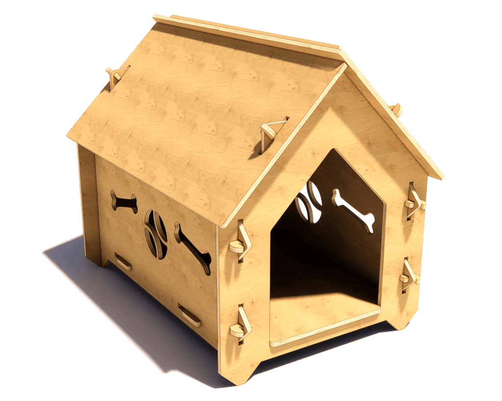 Bone Design Plywood Dog Kennel - Digital CNC & Laser Cut in DXF file ...